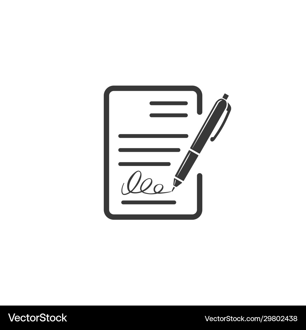 Contract Agreement Signature Icon Royalty Free Vector Image