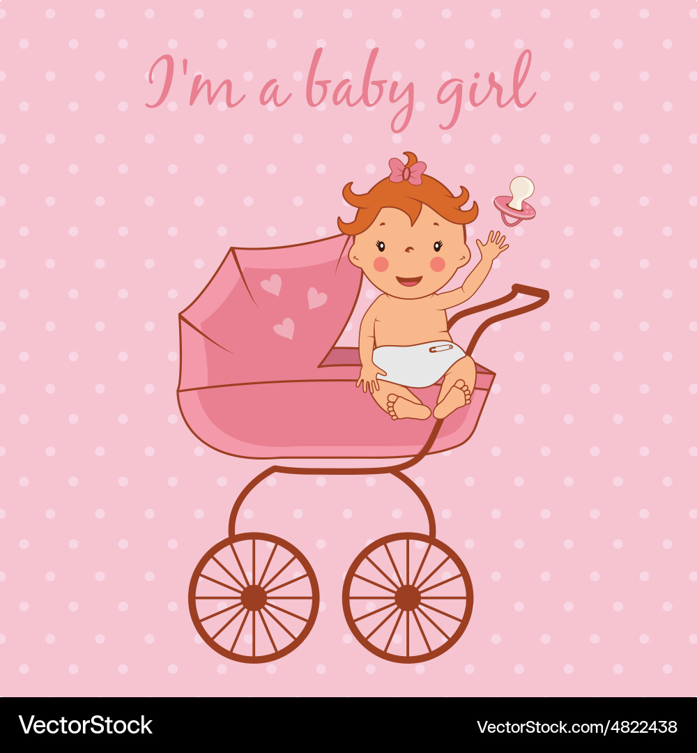 Cute baby girl Royalty Free Vector Image - VectorStock