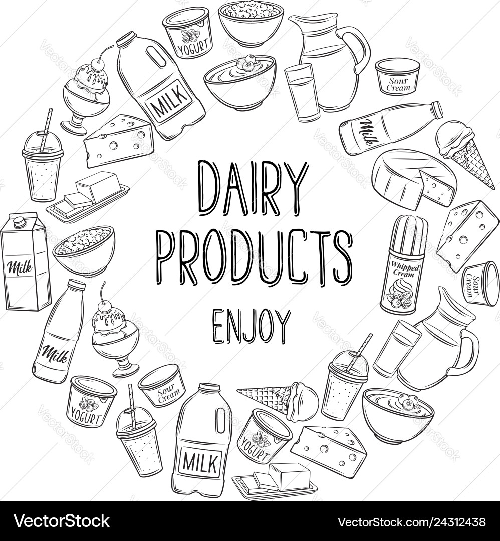 Dairy Products Clipart Black And White Clip Art, Dairy And The Dairy