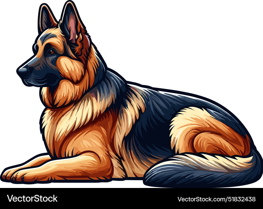German shepherd majesty striking dog Royalty Free Vector