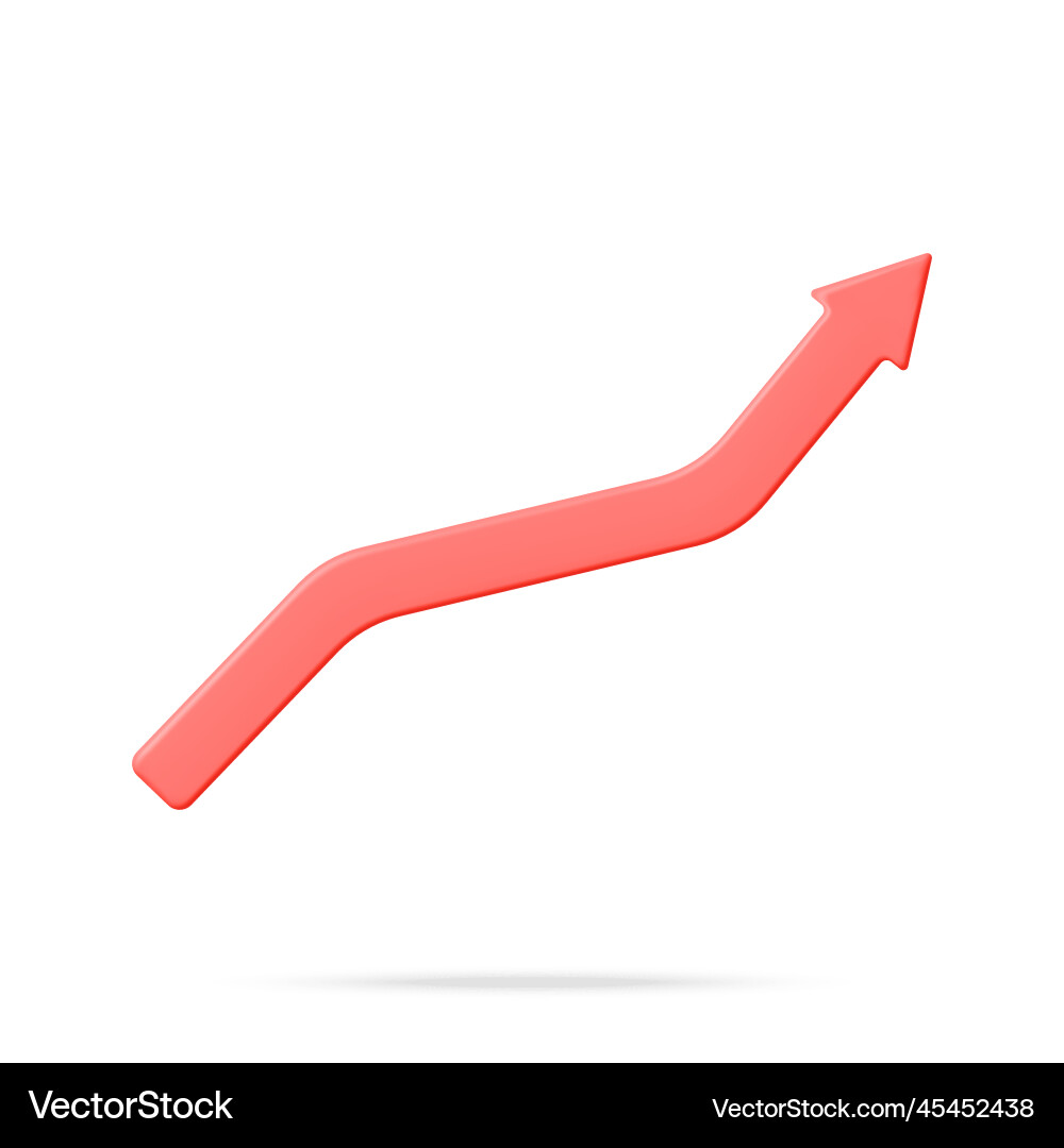 Growing Red Upward Arrow Royalty Free Vector Image