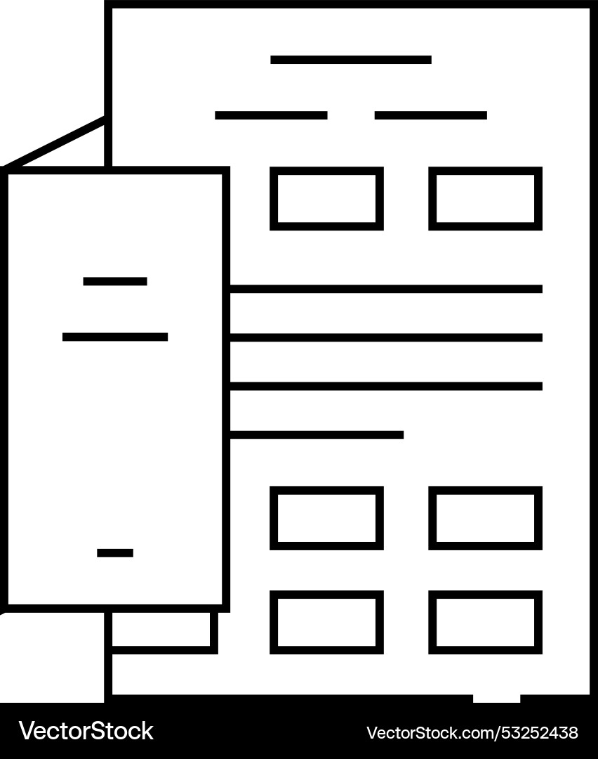 Insert booklet line icon Royalty Free Vector Image