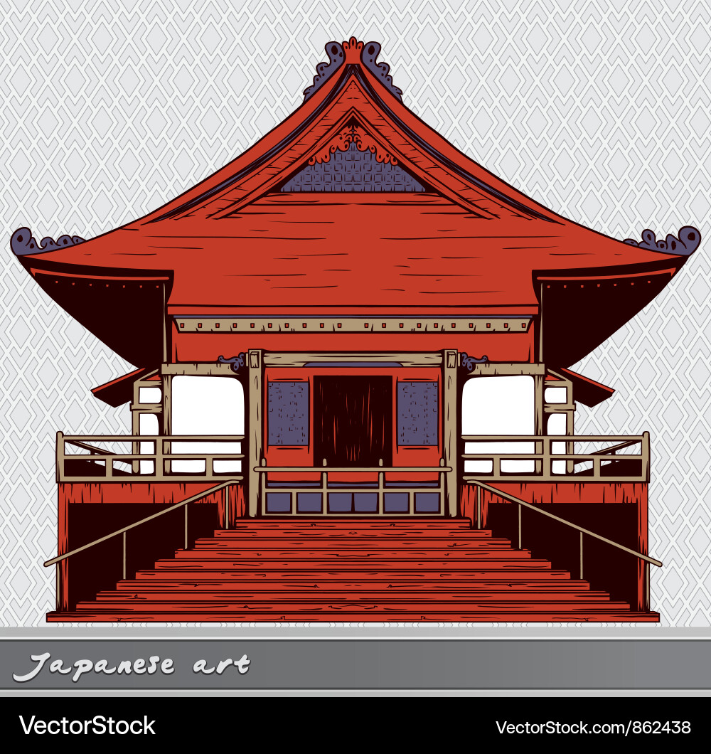 Japanese temple Royalty Free Vector Image - VectorStock