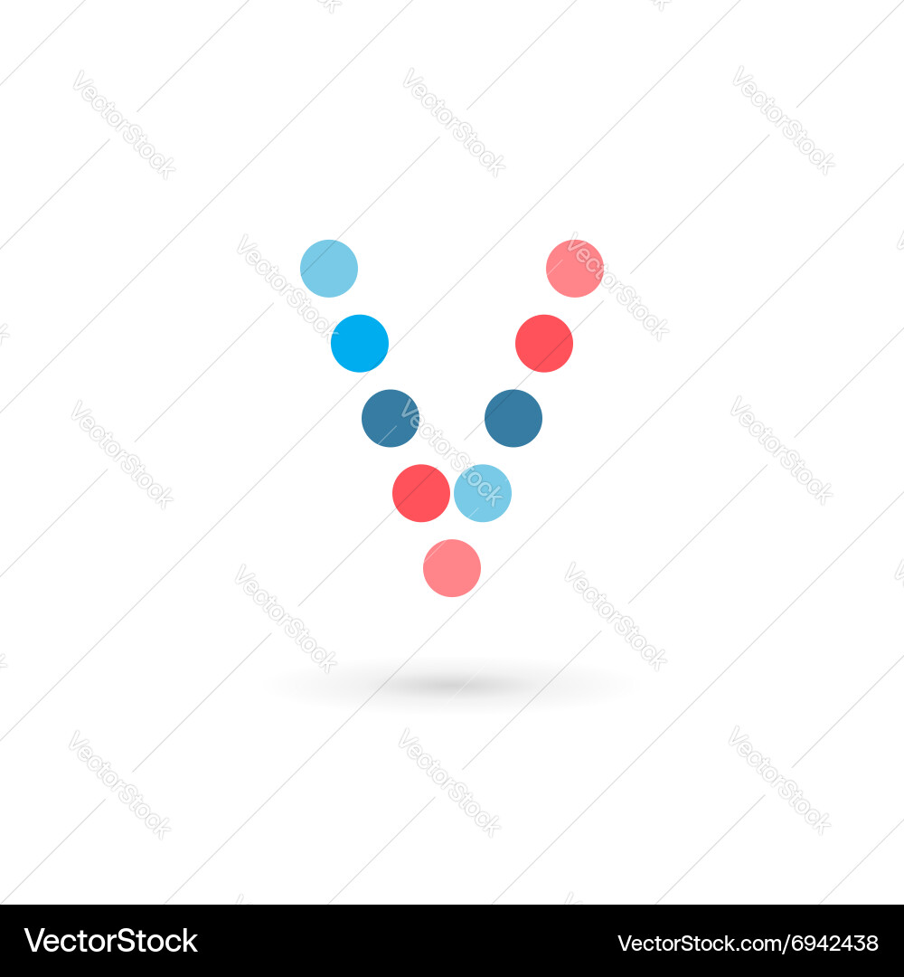 Letter v number 5 logo icon design template Vector Image