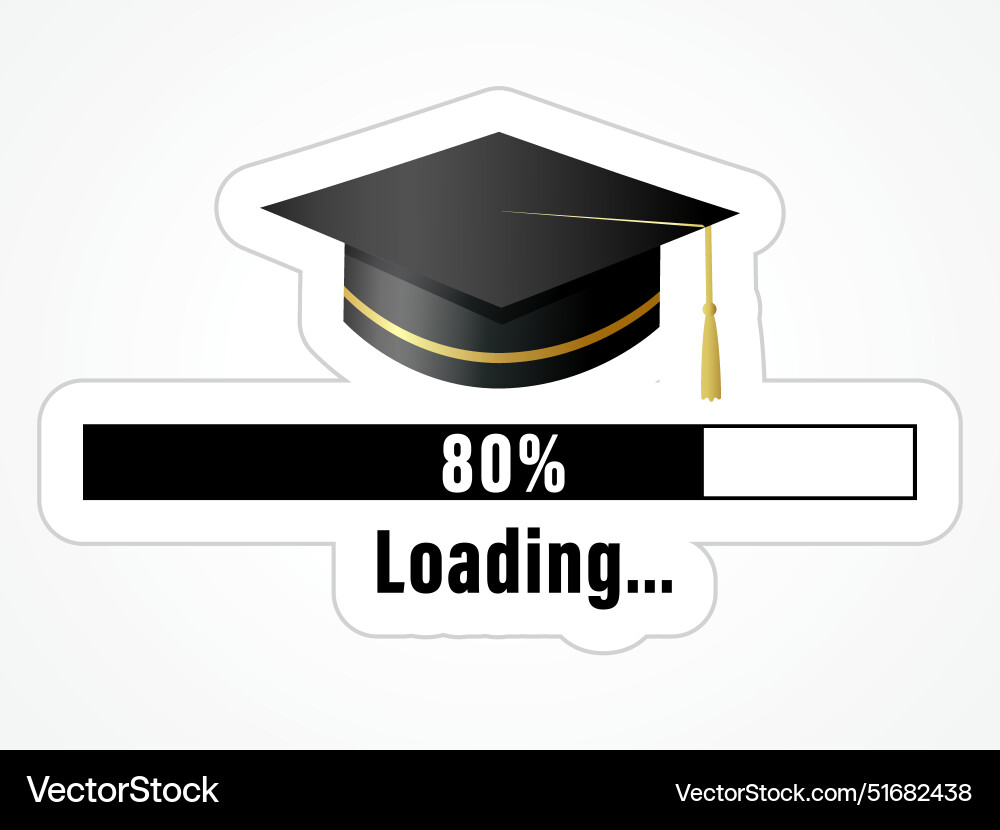 Loading graduation sticker class of 2024 Vector Image