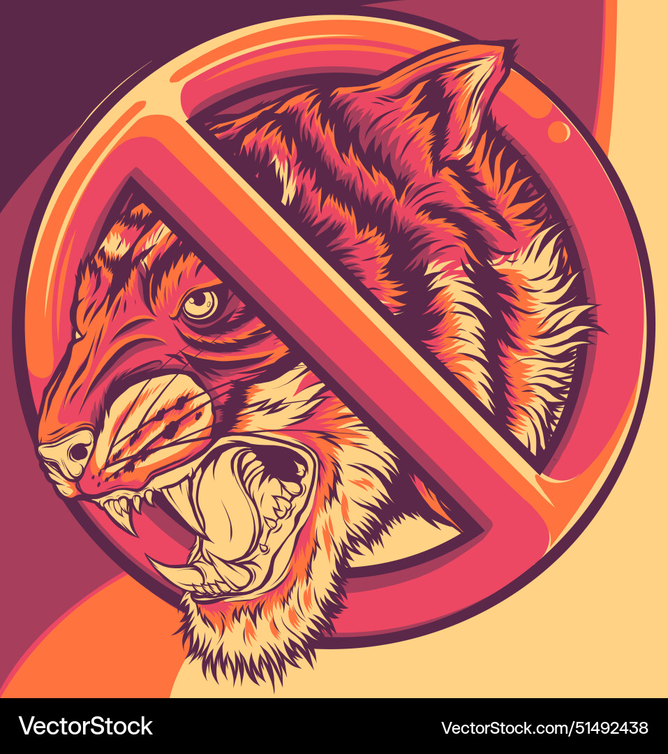 No tiger symbol isolated Royalty Free Vector Image