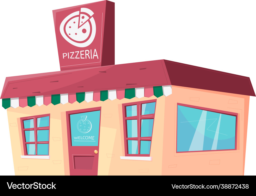 Pizzeria flat Royalty Free Vector Image - VectorStock