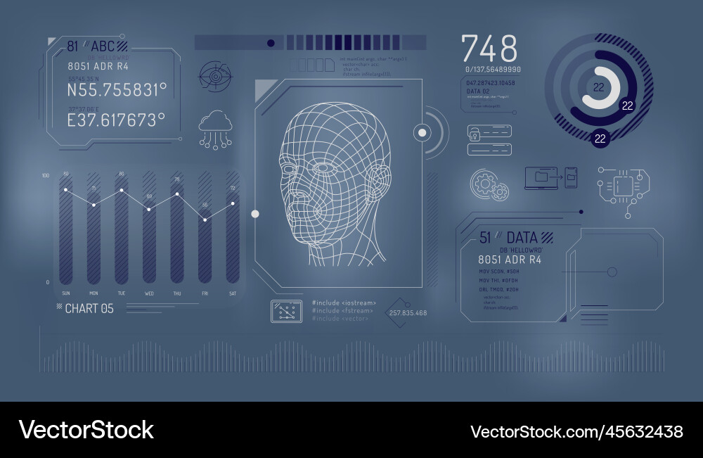Set of infographic elements about data protection Vector Image