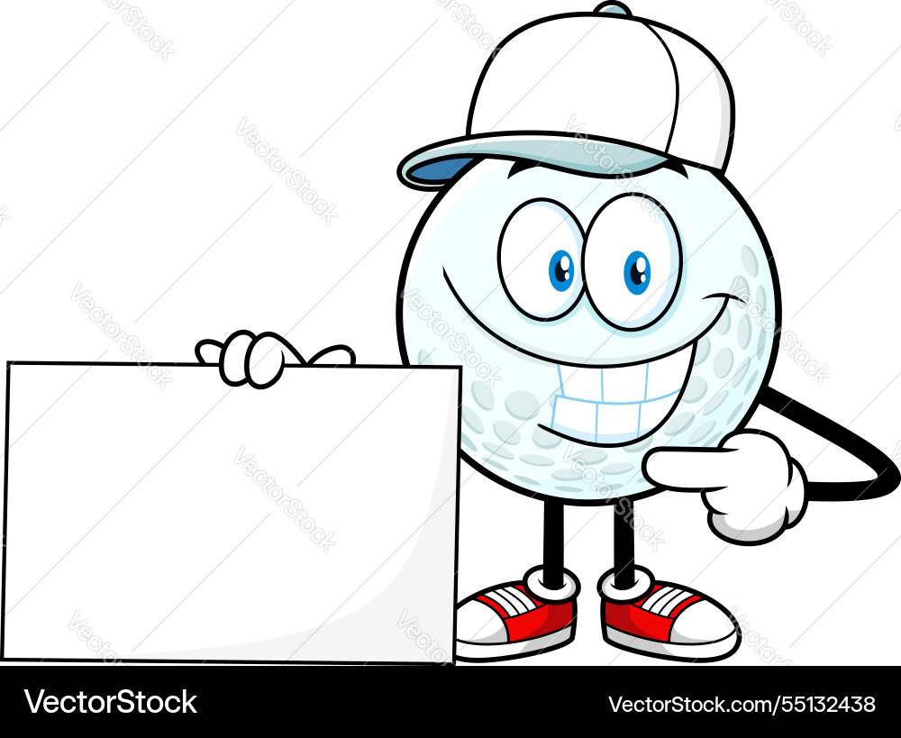 Smiling golf ball cartoon character Royalty Free Vector
