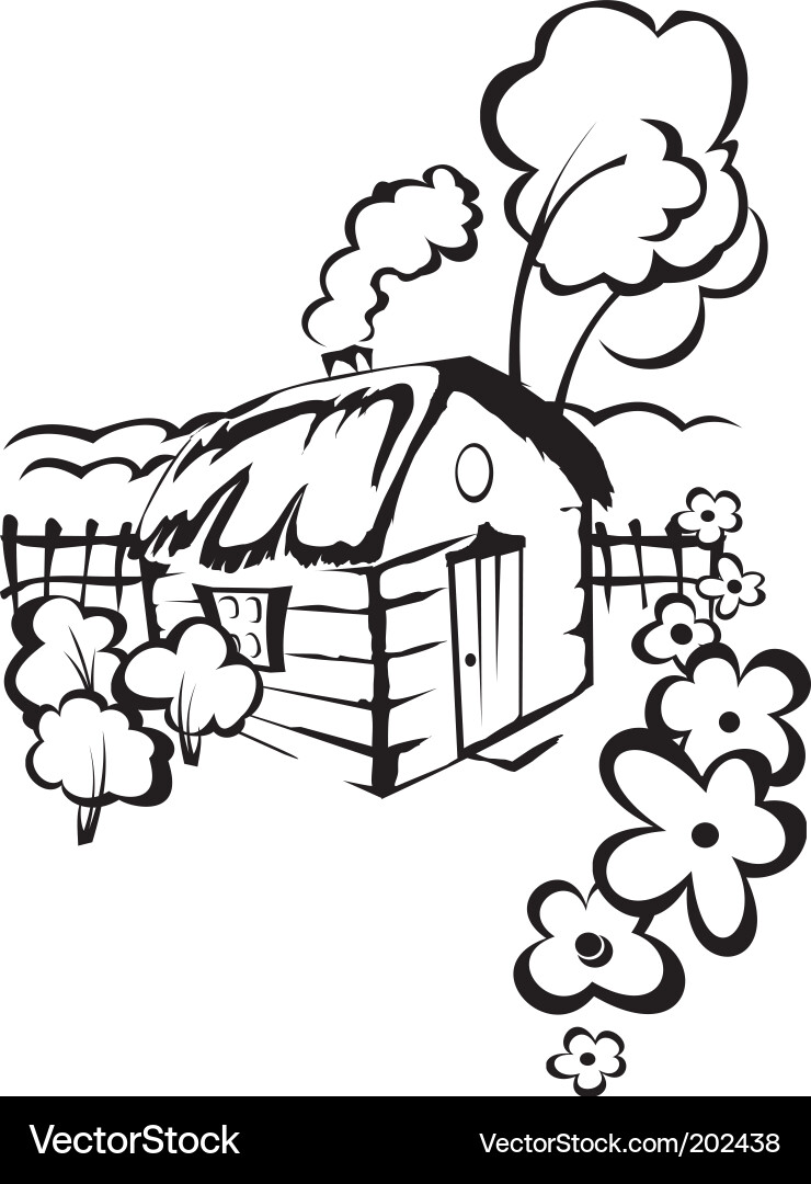 Village house Royalty Free Vector Image - VectorStock