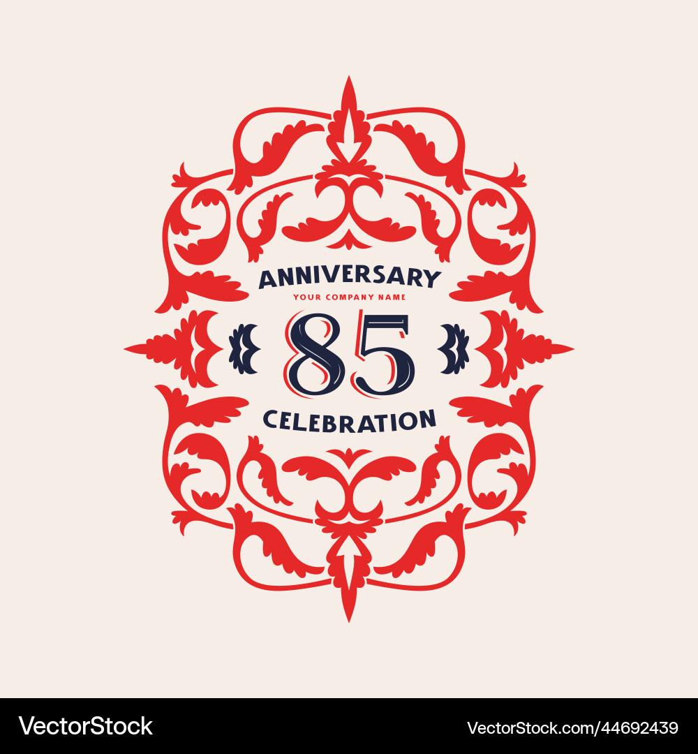 85 years anniversary celebration card Royalty Free Vector