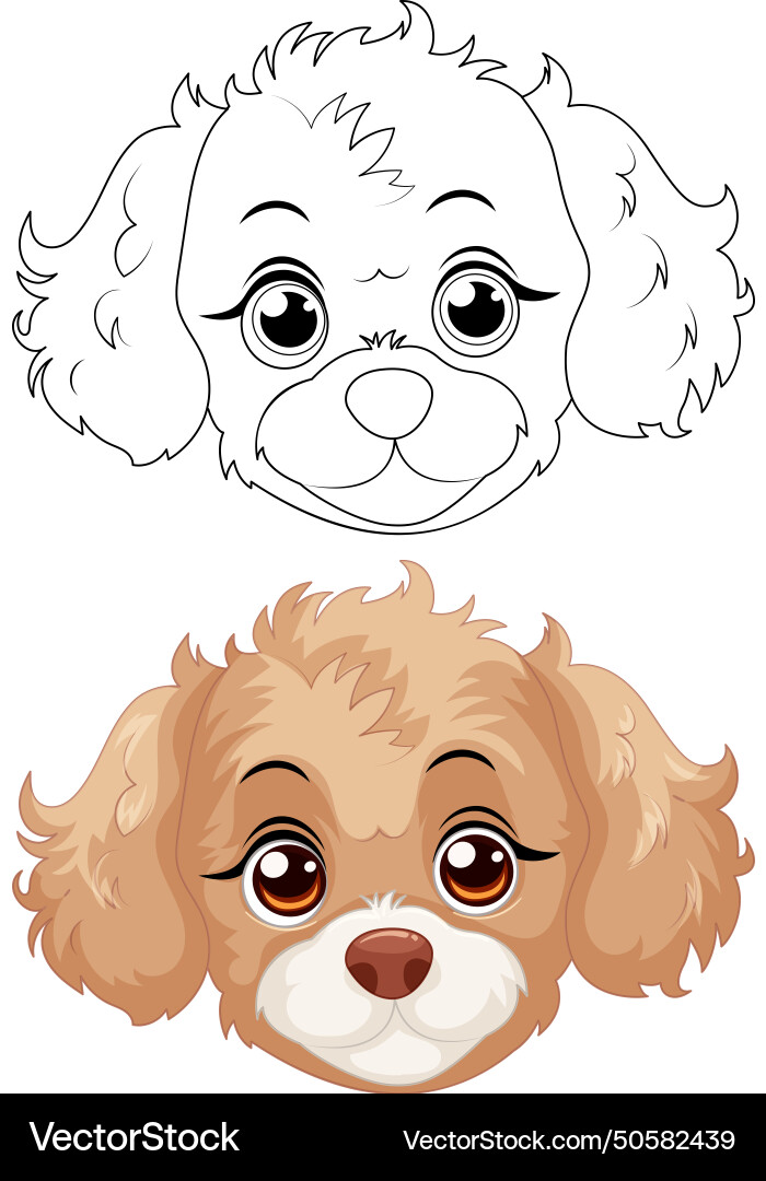 A cartoon dogs face Royalty Free Vector Image - VectorStock