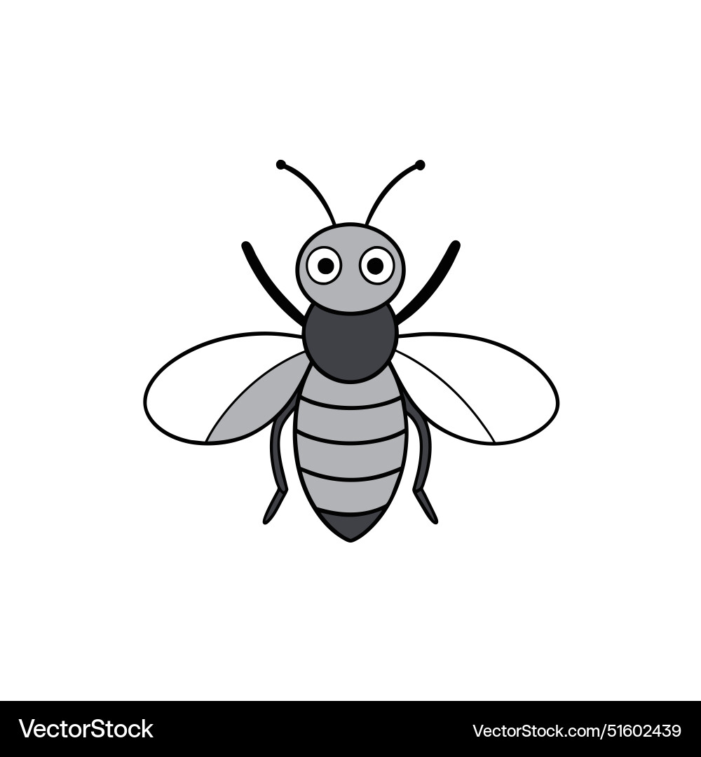 Ashy mining bee play icon Royalty Free Vector Image