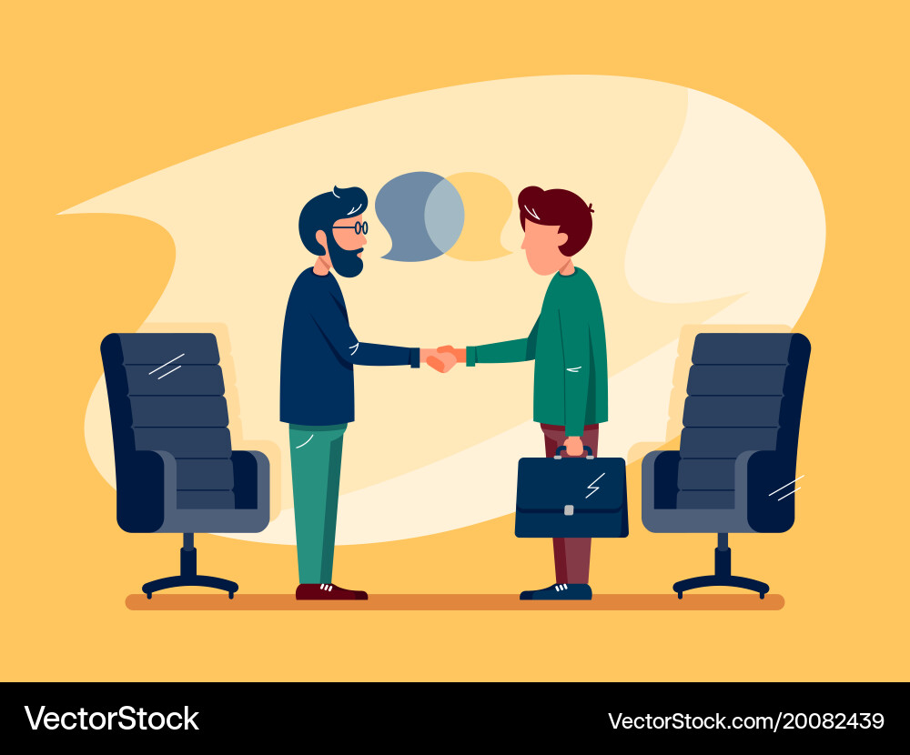 Business conversation at meeting Royalty Free Vector Image