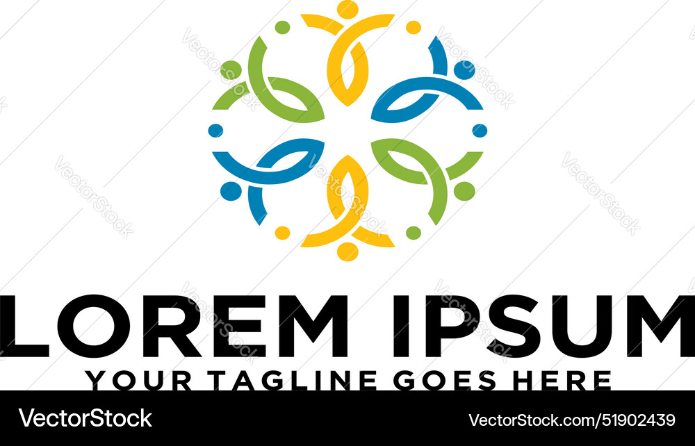 Community people circle logo idea Royalty Free Vector Image