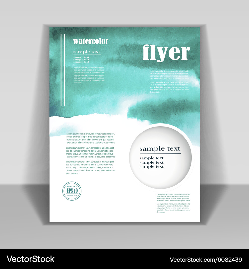 Design booklet watercolor background Royalty Free Vector