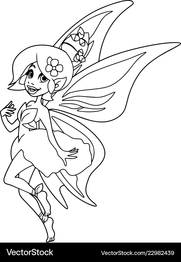 Fairy line art Royalty Free Vector Image - VectorStock