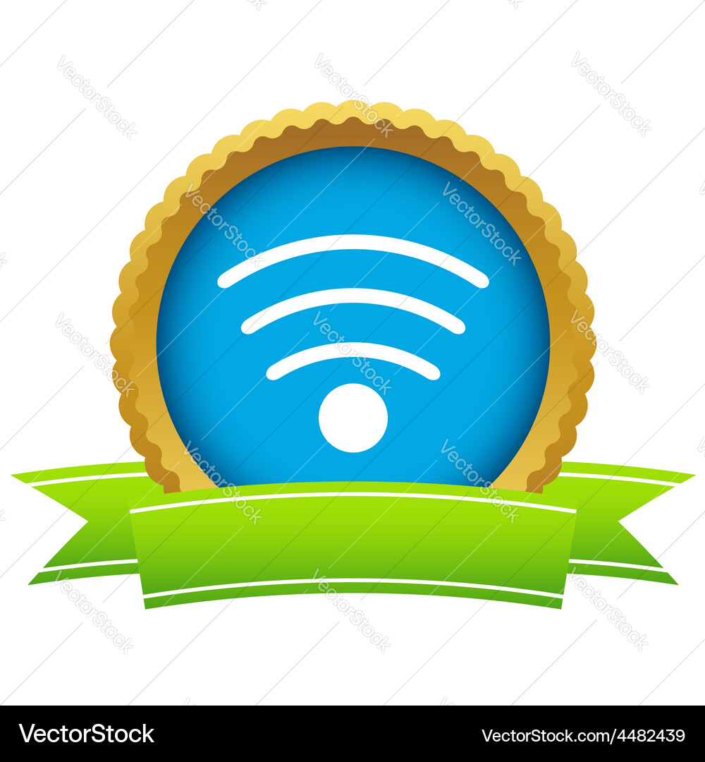 Gold wi-fi logo Royalty Free Vector Image - VectorStock