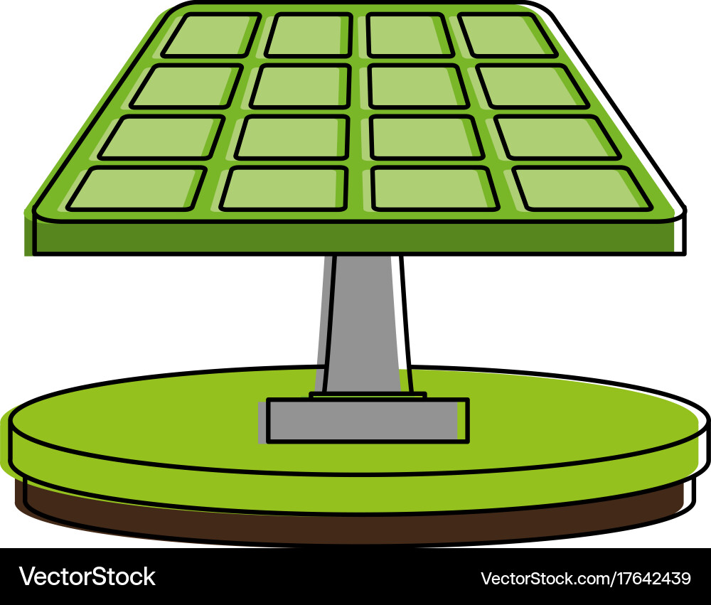 Green solar panel icon image Royalty Free Vector Image