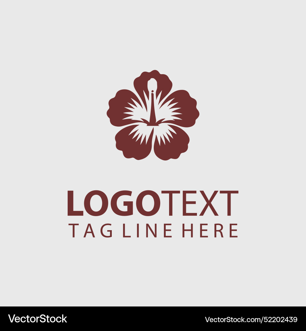 Hibiscus flower logo Royalty Free Vector Image