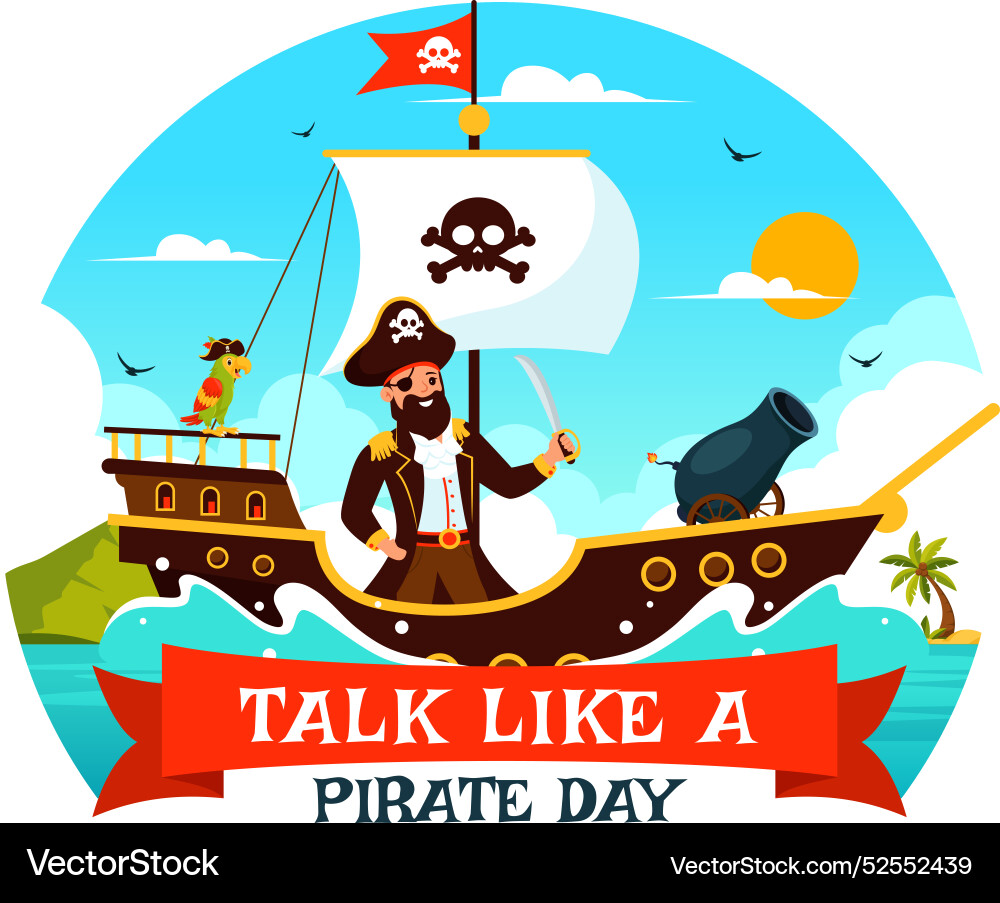 International talk like a pirate day with cute Vector Image