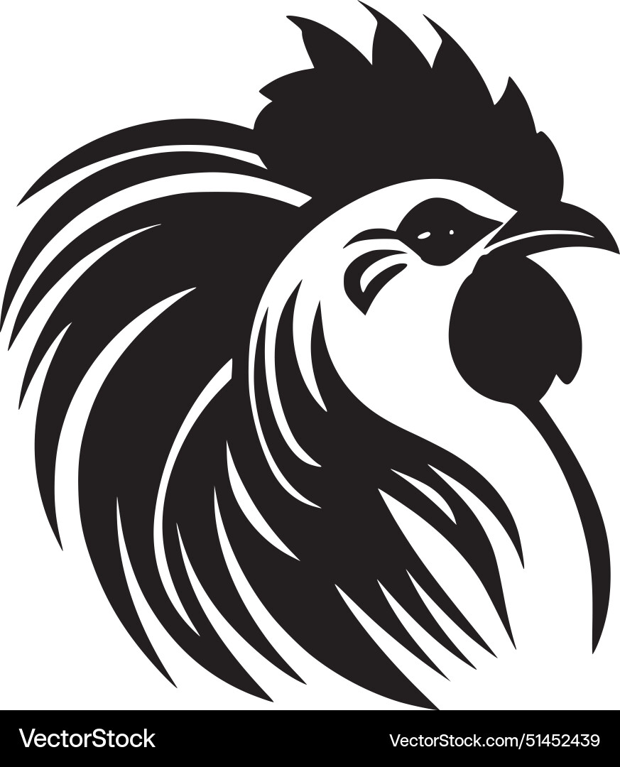 Rooster - minimalist and flat logo Royalty Free Vector Image
