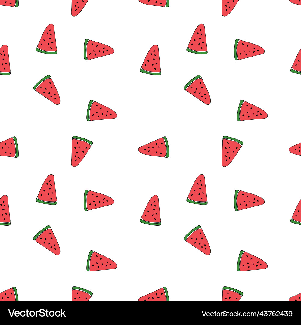 Seamless background with watermelon slices Vector Image