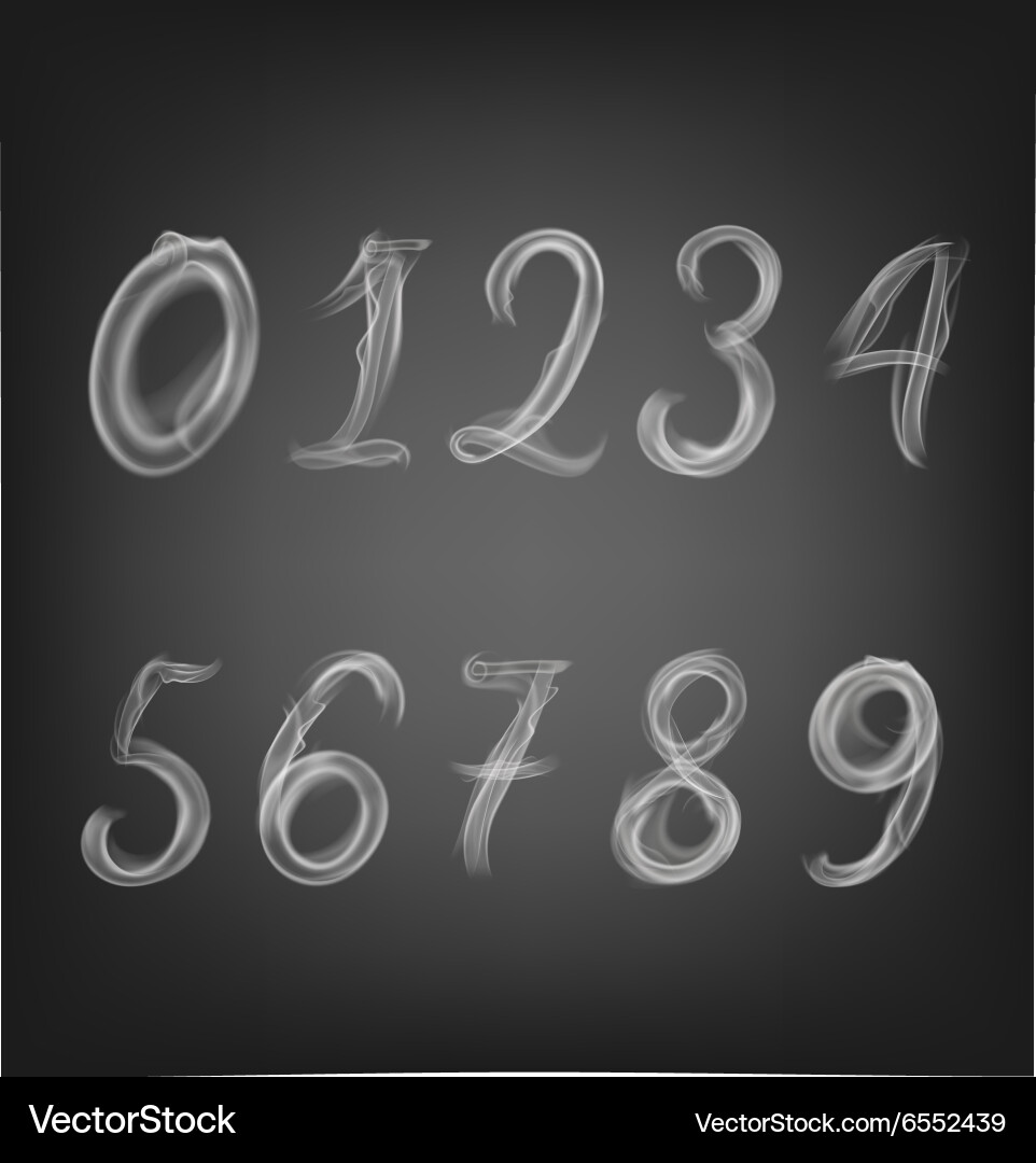 Steam Vapor and Numbers Royalty Free Vector Image