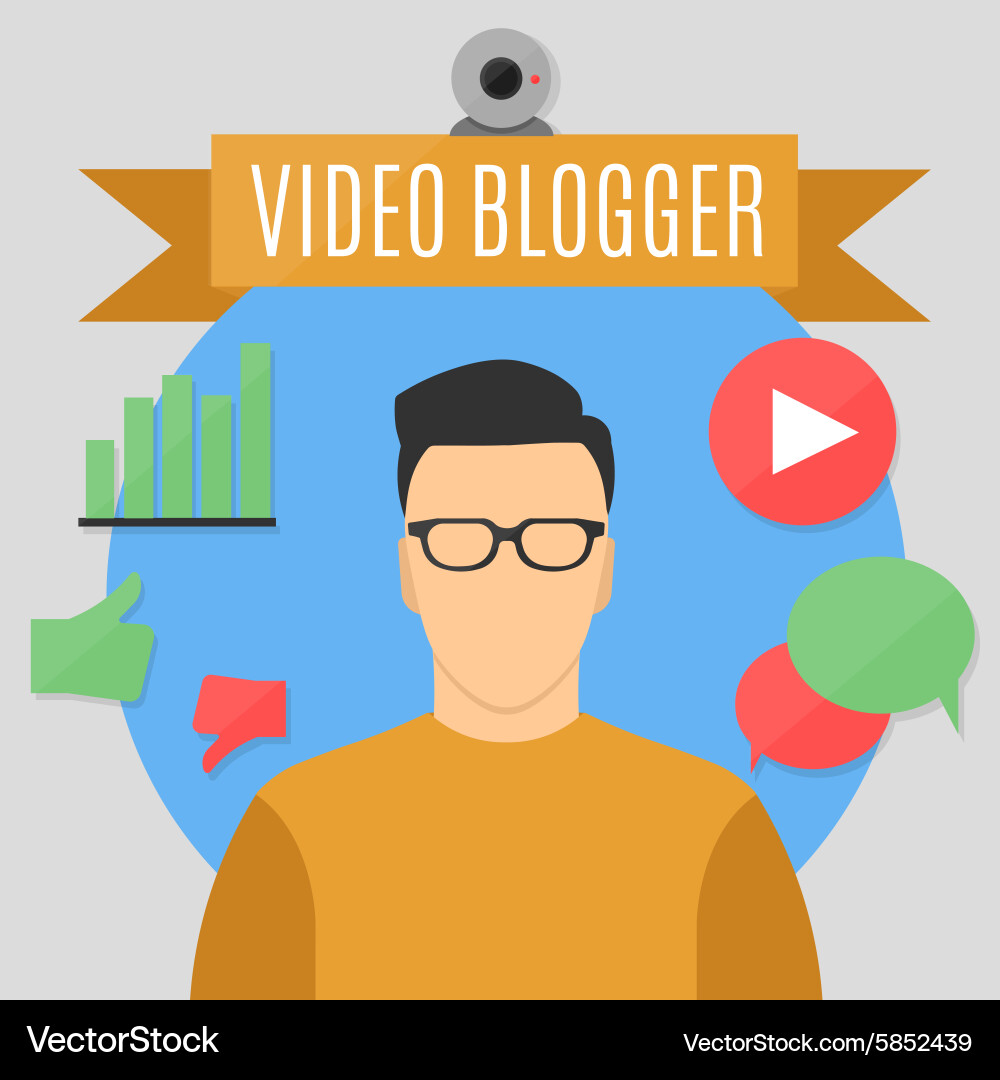 Vlogger Royalty Free Vector Image - VectorStock