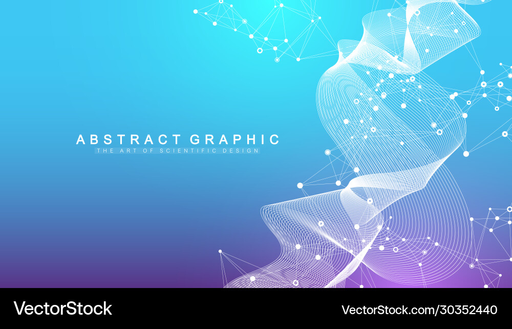 Big genomic data visualization dna helix Vector Image