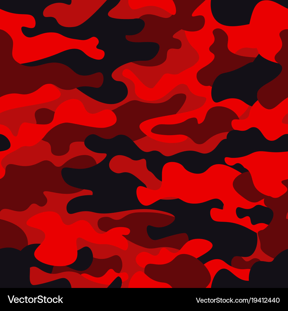 Bright Red Camo Pattern Royalty Free Vector Image