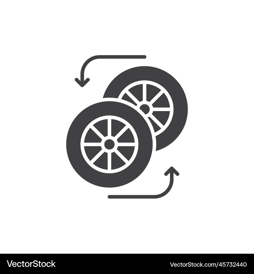 Car wheel changing icon glyph sign for mobile Vector Image