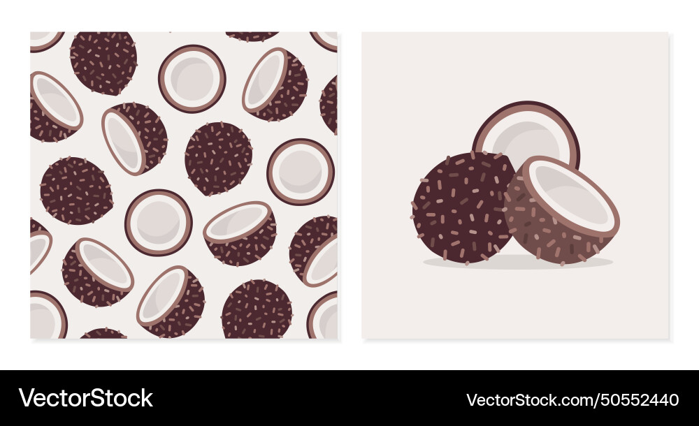 Coconad cute cards Royalty Free Vector Image - VectorStock