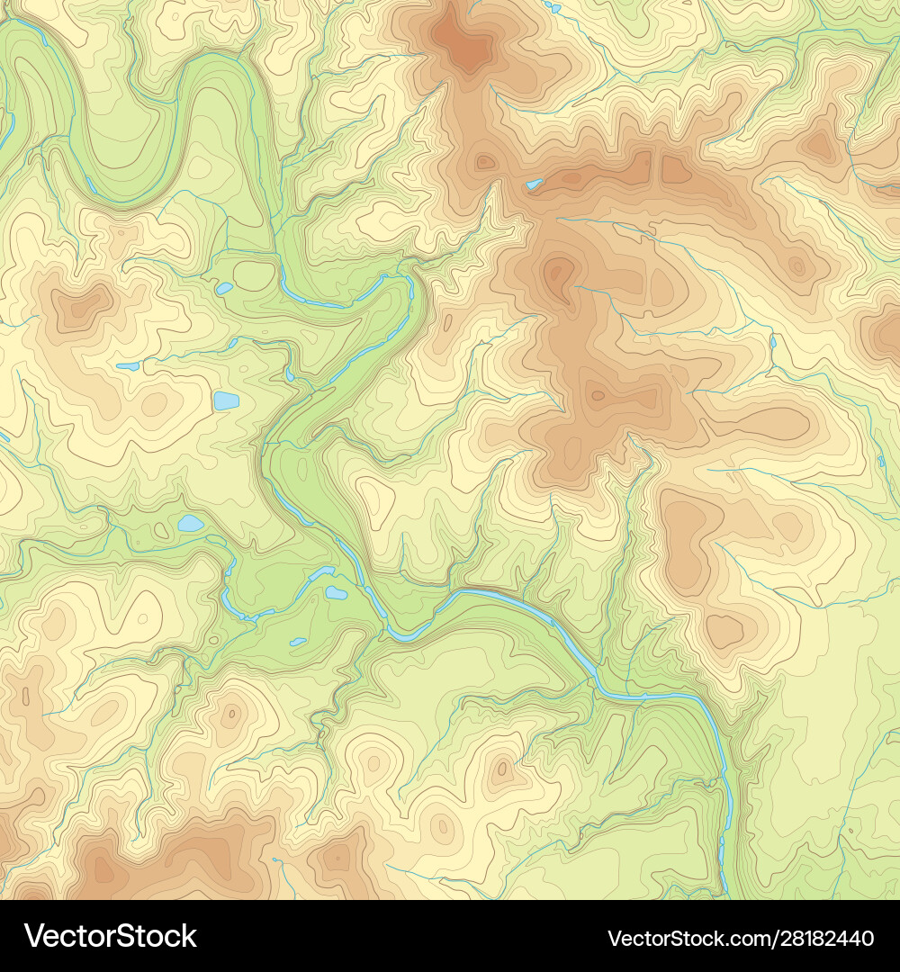 Colored topographic map Royalty Free Vector Image