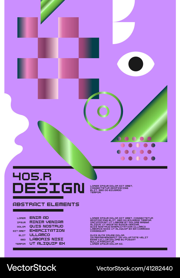 Composition with dynamic and geometric shapes Vector Image