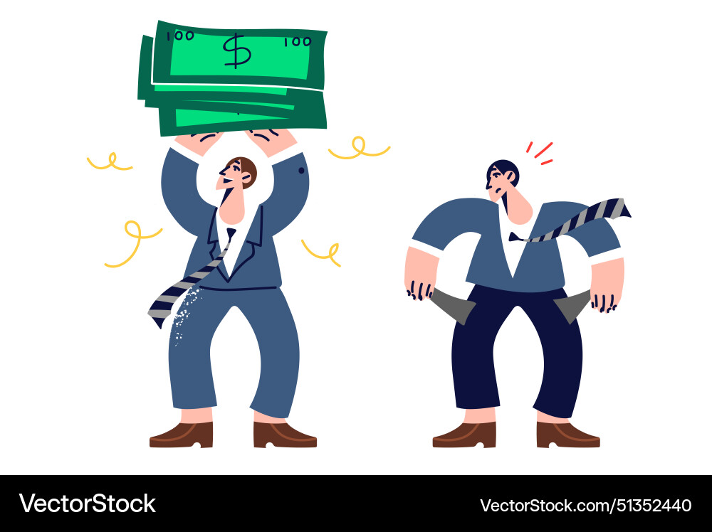 Difference in incomes two corporate employees Vector Image