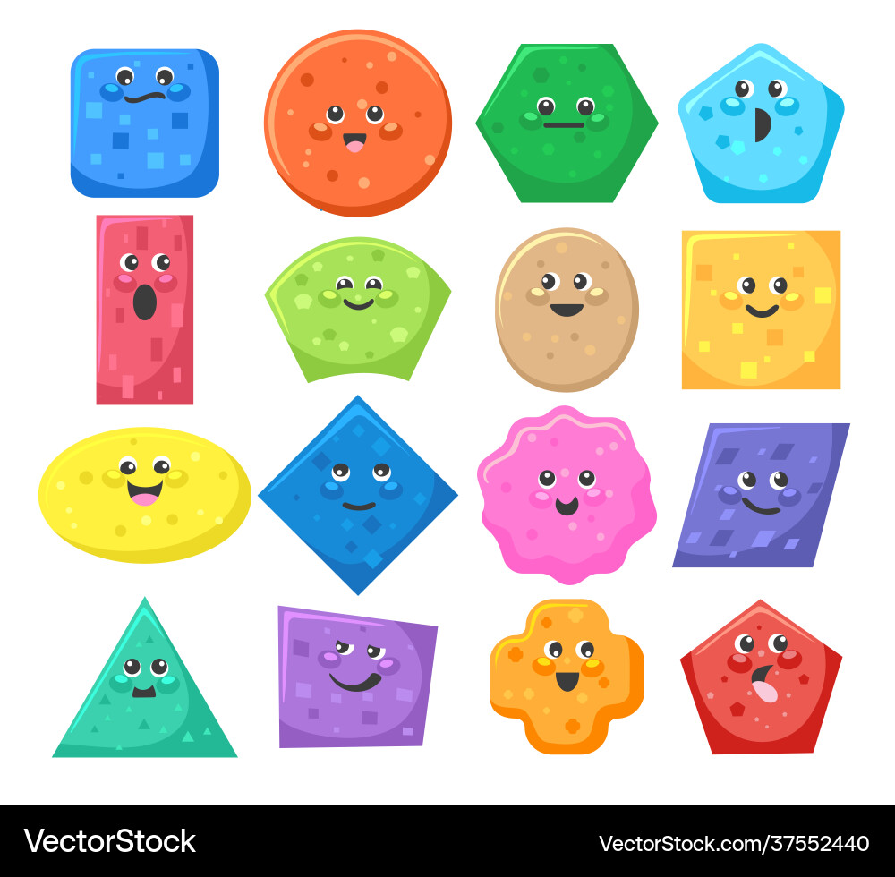 Funny kids shapes objects Royalty Free Vector Image