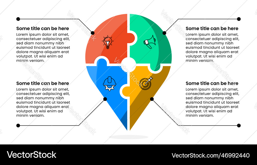 Infographic template pointer with 4 steps Vector Image