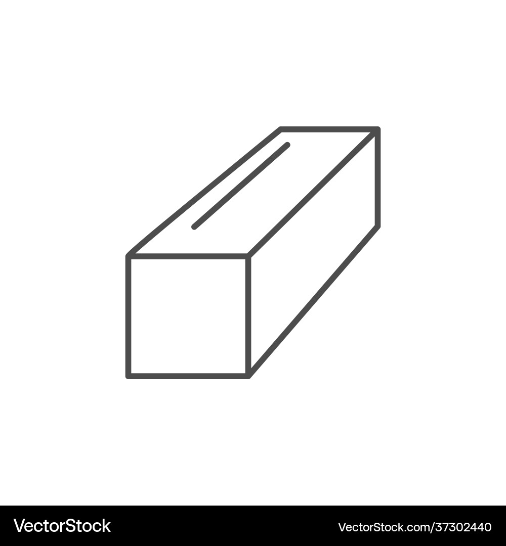 Metal square bar line icon Royalty Free Vector Image