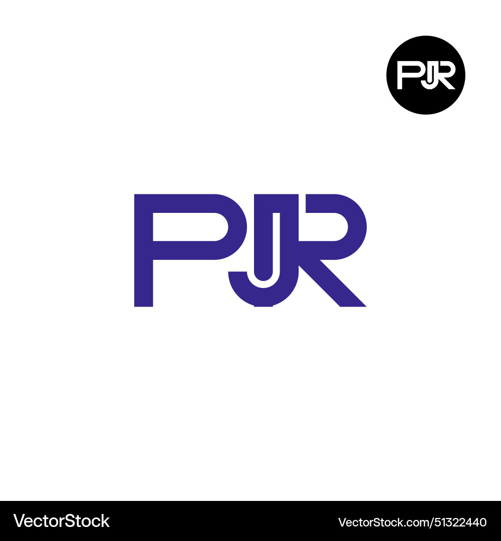 Pjr logo letter monogram design Royalty Free Vector Image