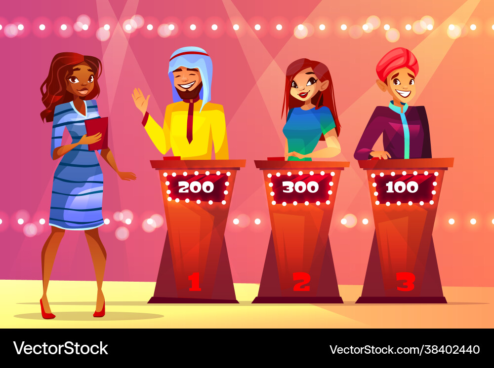 Quiz game show studio Royalty Free Vector Image