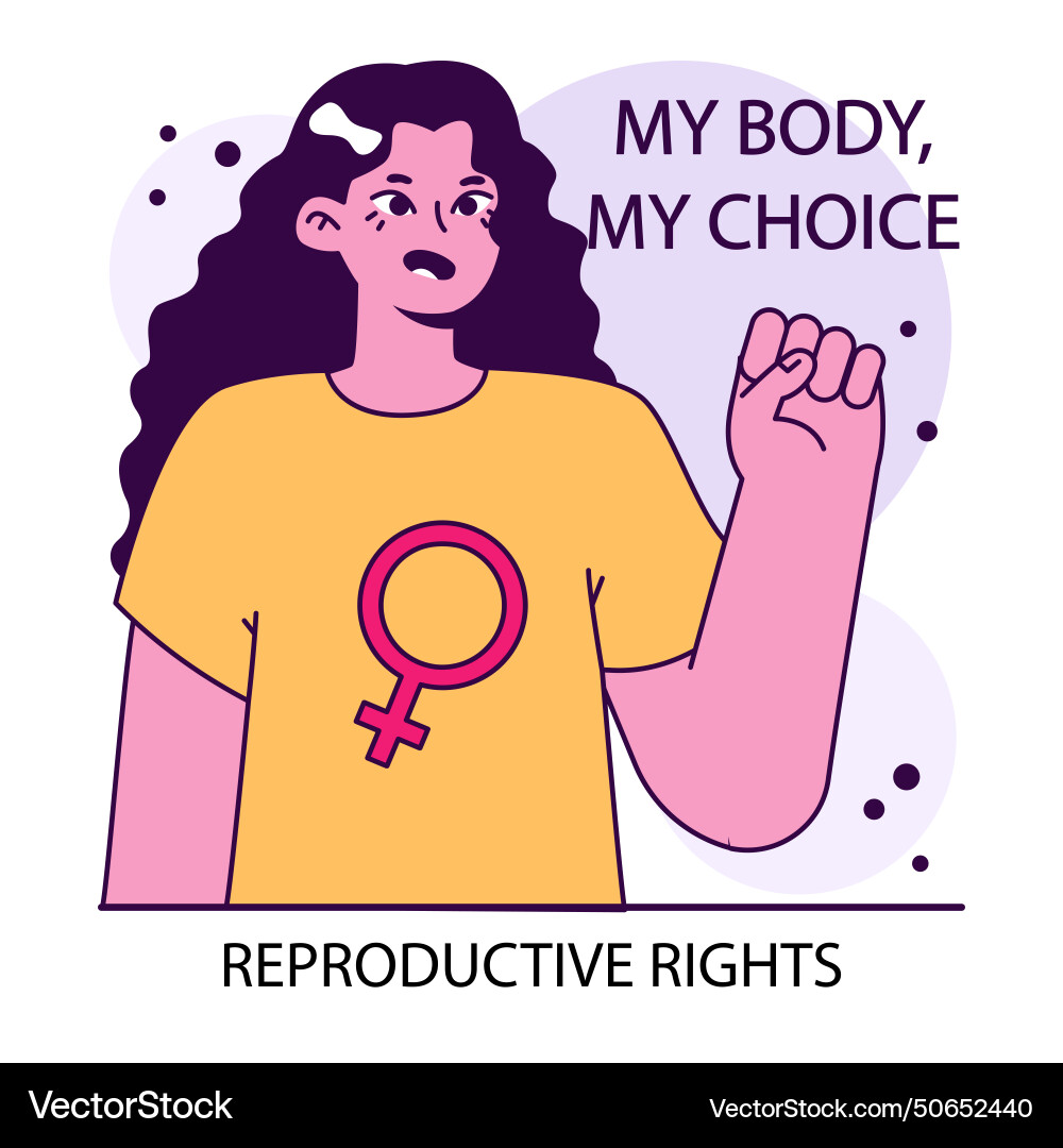 Reproductive rights empowered resolute woman Vector Image