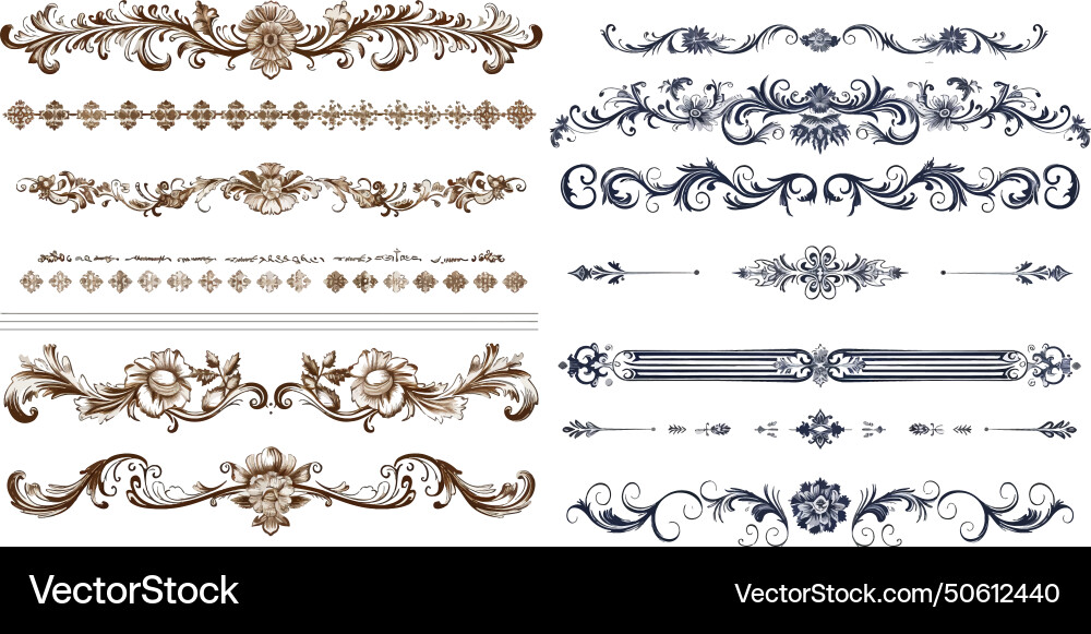 Set of decorative border and frame Royalty Free Vector Image