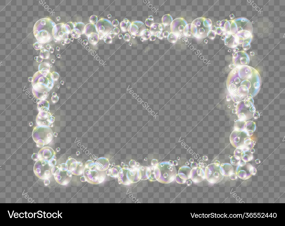 Square frame made soap bubbles Royalty Free Vector Image