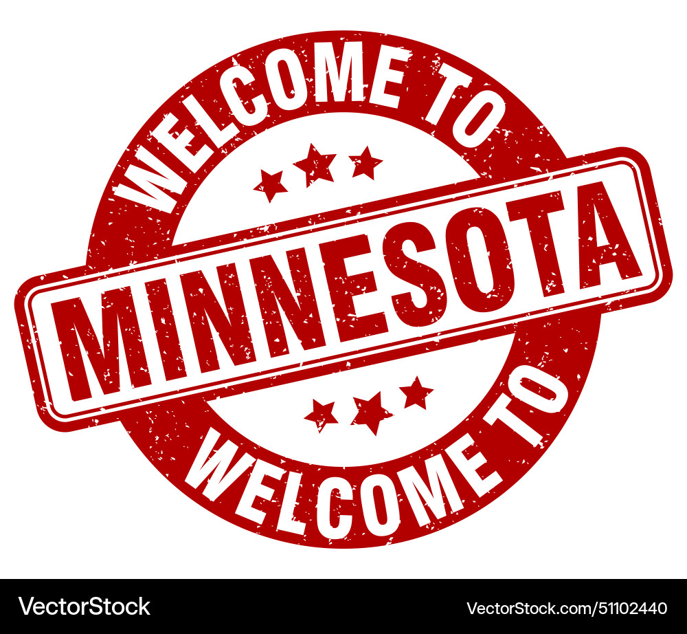 Welcome to minnesota stamp round sign Royalty Free Vector
