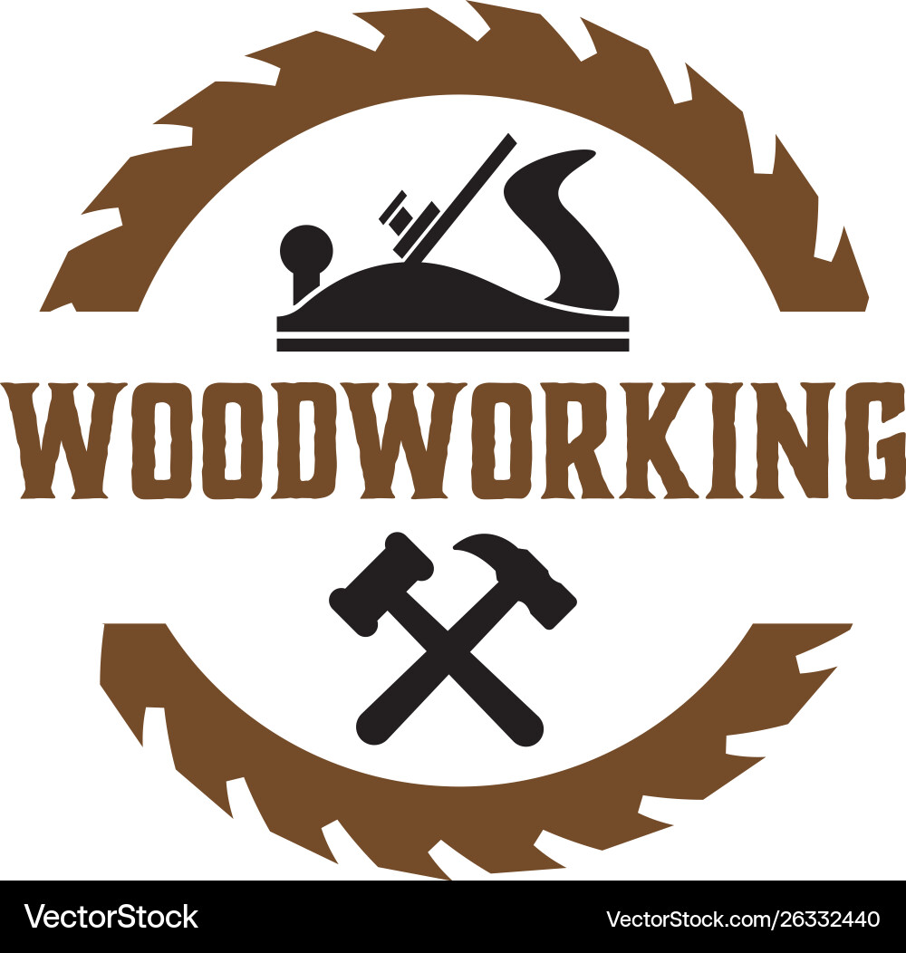 Woodworking gear logo design template element Vector Image