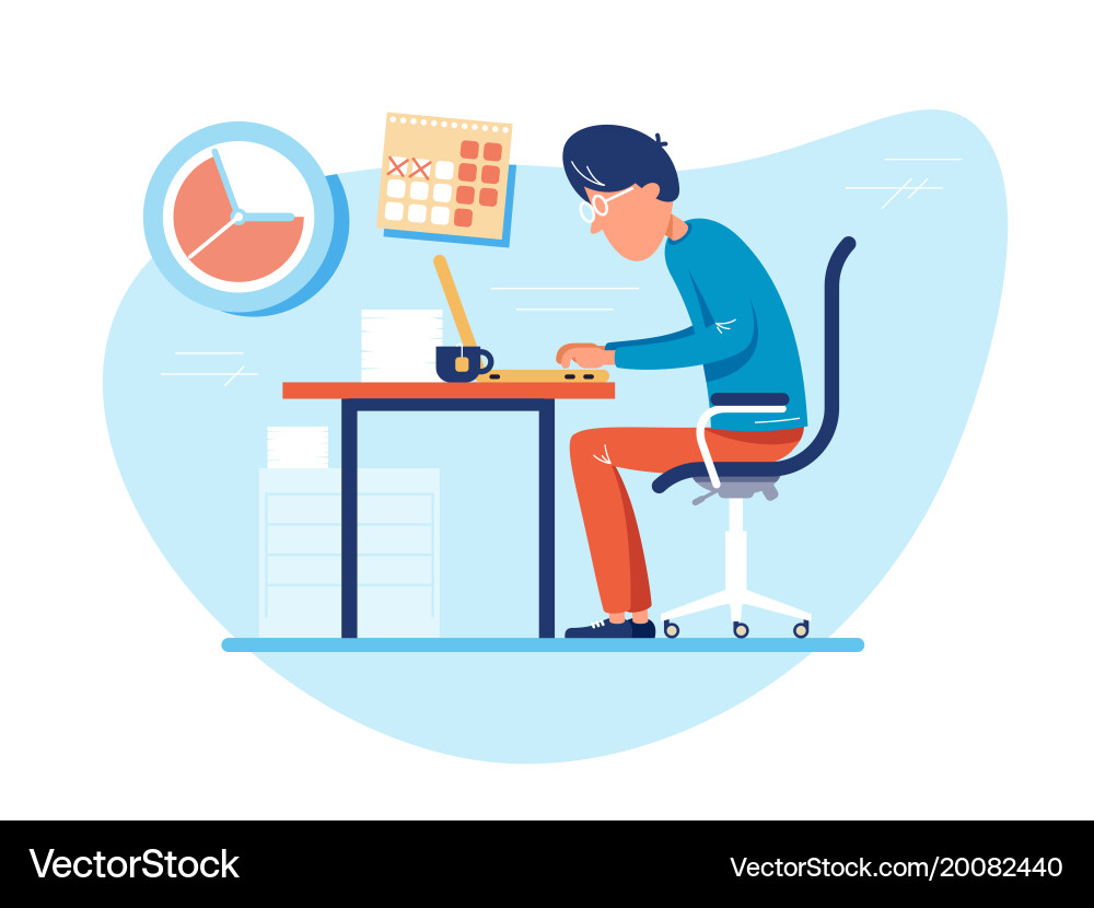 Working time at workplace Royalty Free Vector Image