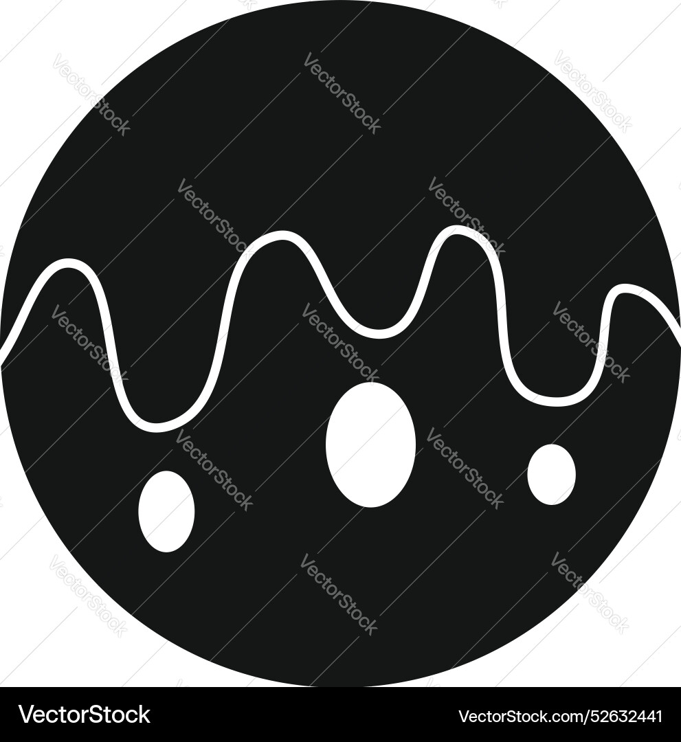 Black donut with glaze icon simple style Vector Image