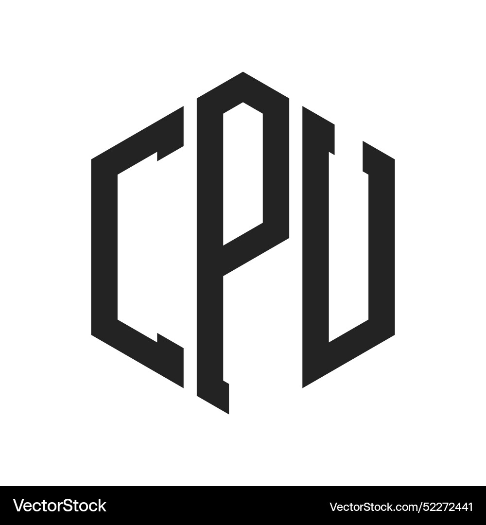 Cpu logo design initial letter monogram Royalty Free Vector