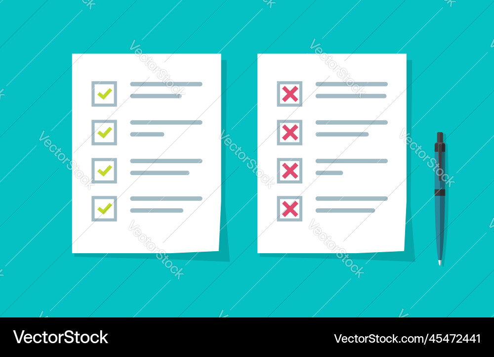 Dos and dont advice notice paper icon pros Vector Image